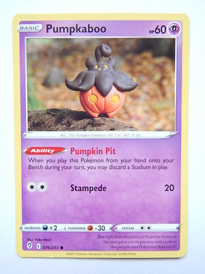 Pumpkaboo 076/203 (NM, Pokemon Card, Evolving Skies, 2021, Psychic ...