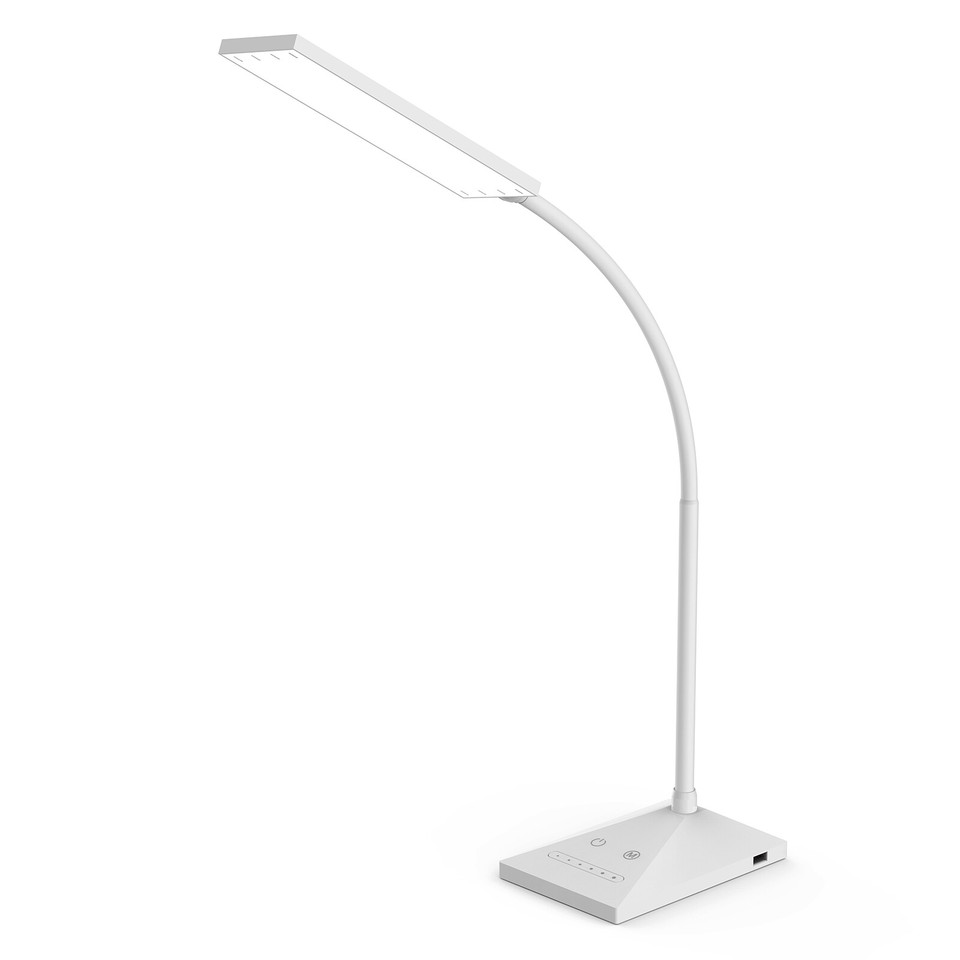 LED Desk Lamp Dimmable Table Lamp Eye-Caring Reading Light with USB ...