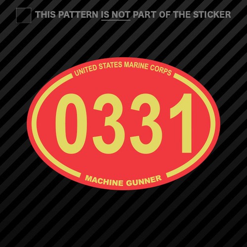 United States Marine Corps MOS 0331 Infantry Machine Gunner Red Oval ...