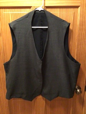 Amish Mennonite Handmade Men's Charcoal Gray Vest C56 EUC Plain ...