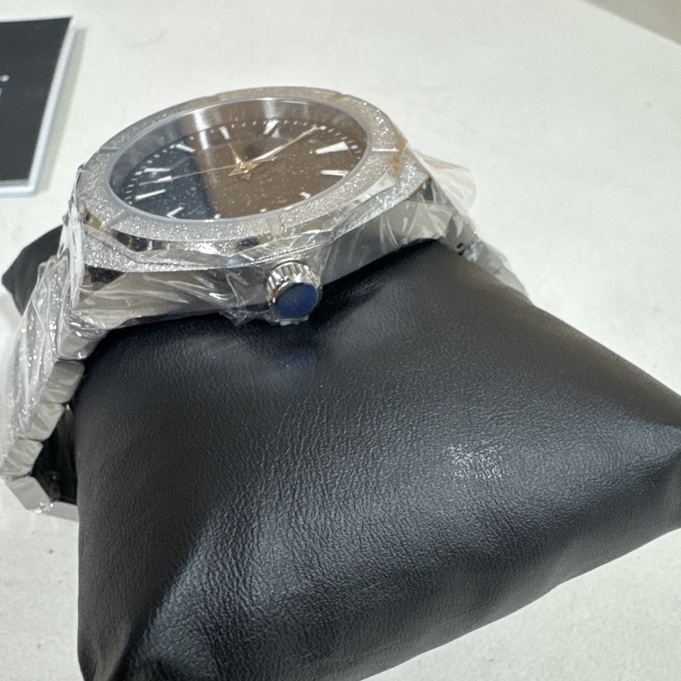 PINTIME Mens Watch Frosted Star Dust Dial Stainless Steel Quartz Watch ...