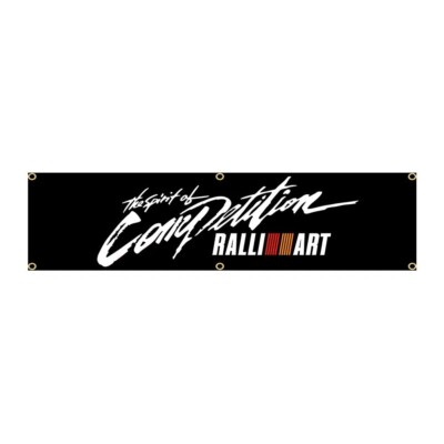 Mitsubishi Ralliart Large Banner Flag 5.5x1.3ft | Black | 100% ...