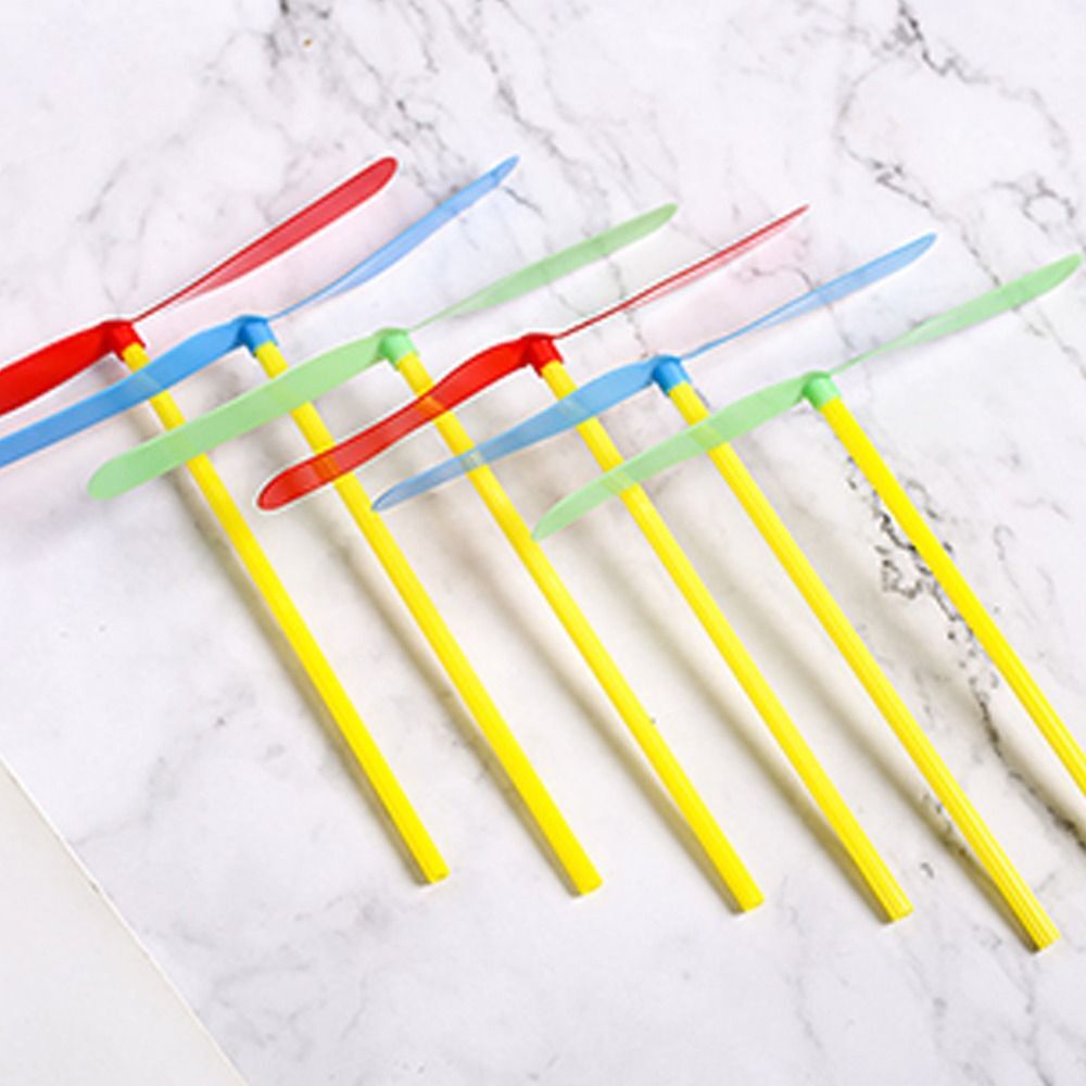 Dragonfly Shape Flying Propeller Toy Hand Push Outdoor Sports Game Kids ...