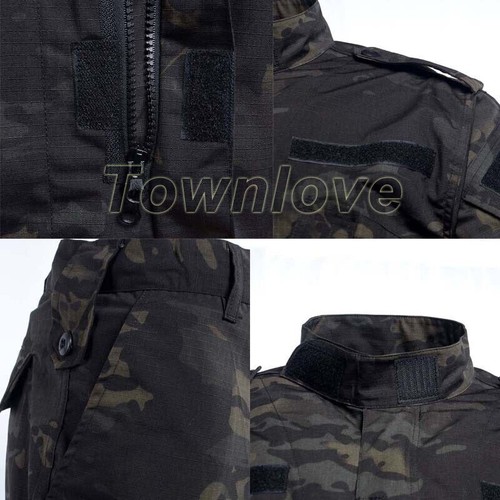 Men Army Military Uniform Camouflage Tactical Suit Shirt Coat Pant Set ...
