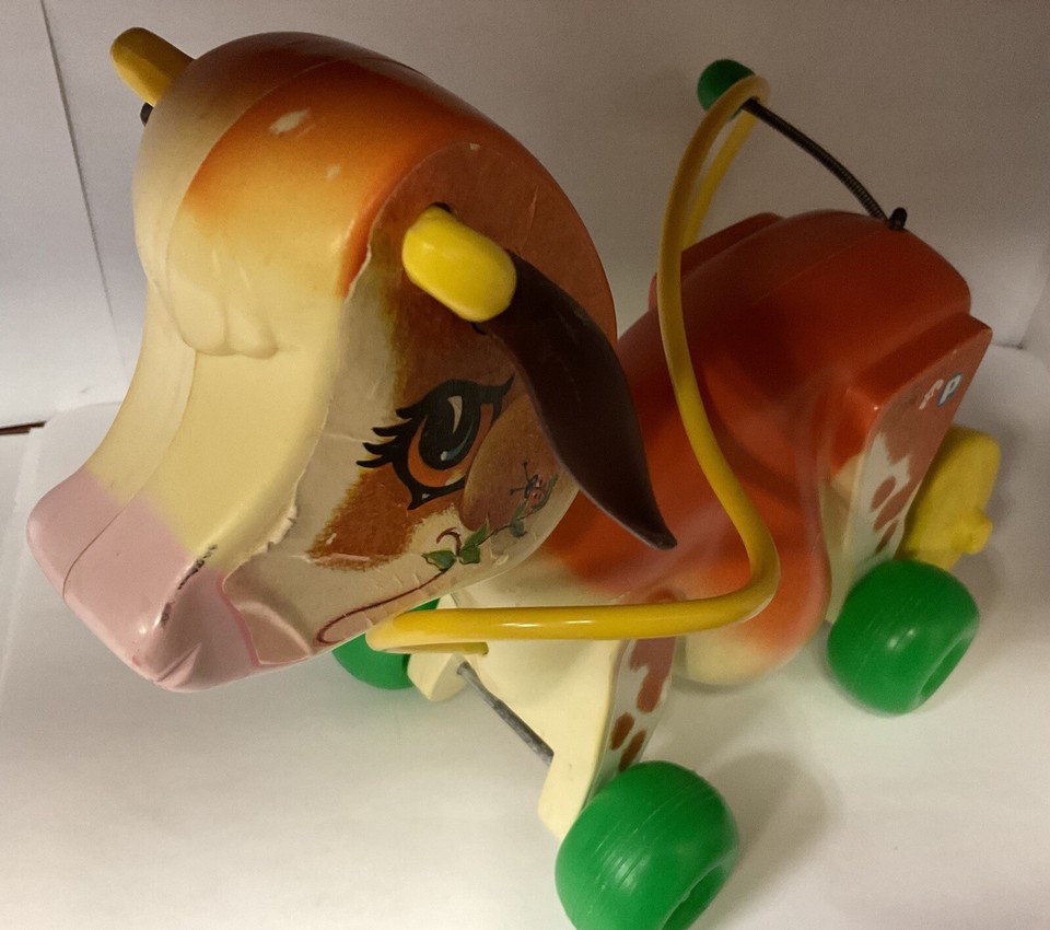 1972 Fisher Price Molly Moo Cow Pull Toy #132, Works | eBay
