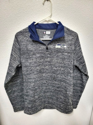 Seattle Seahawks Polyester Quarter Zip - NFL Team Apparel Adult Size ...