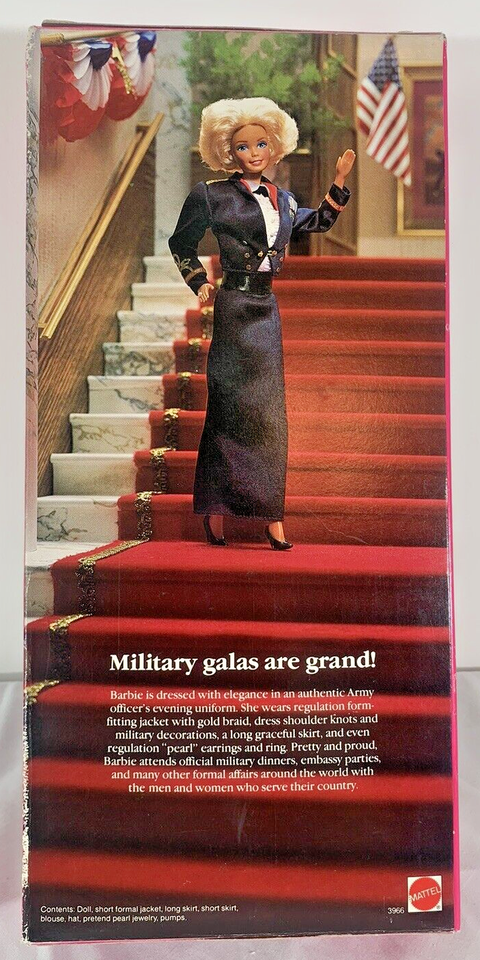 VINTAGE 1989 Mattel 3966 ARMY BARBIE Doll AMERICAN BEAUTIES Collection ...