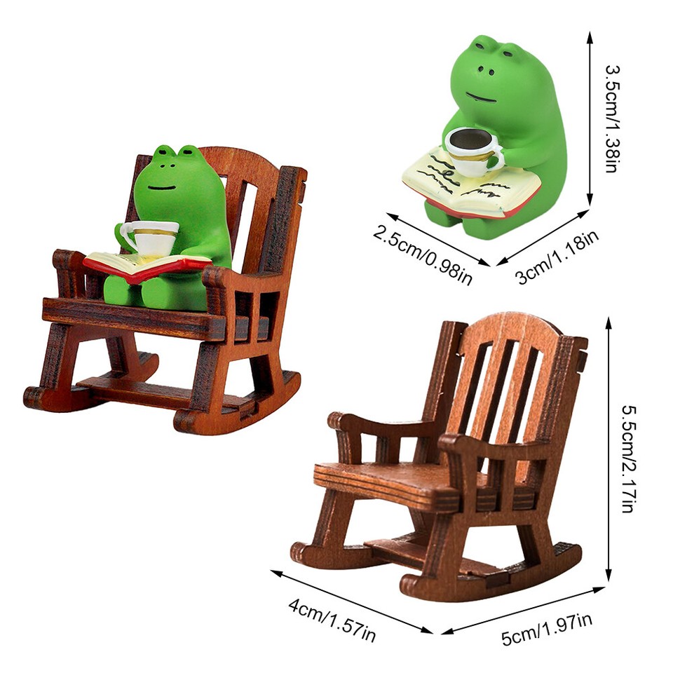 # Cute Sitting Frogs Craft Resin Statue for Shelf Desk Decoration ...