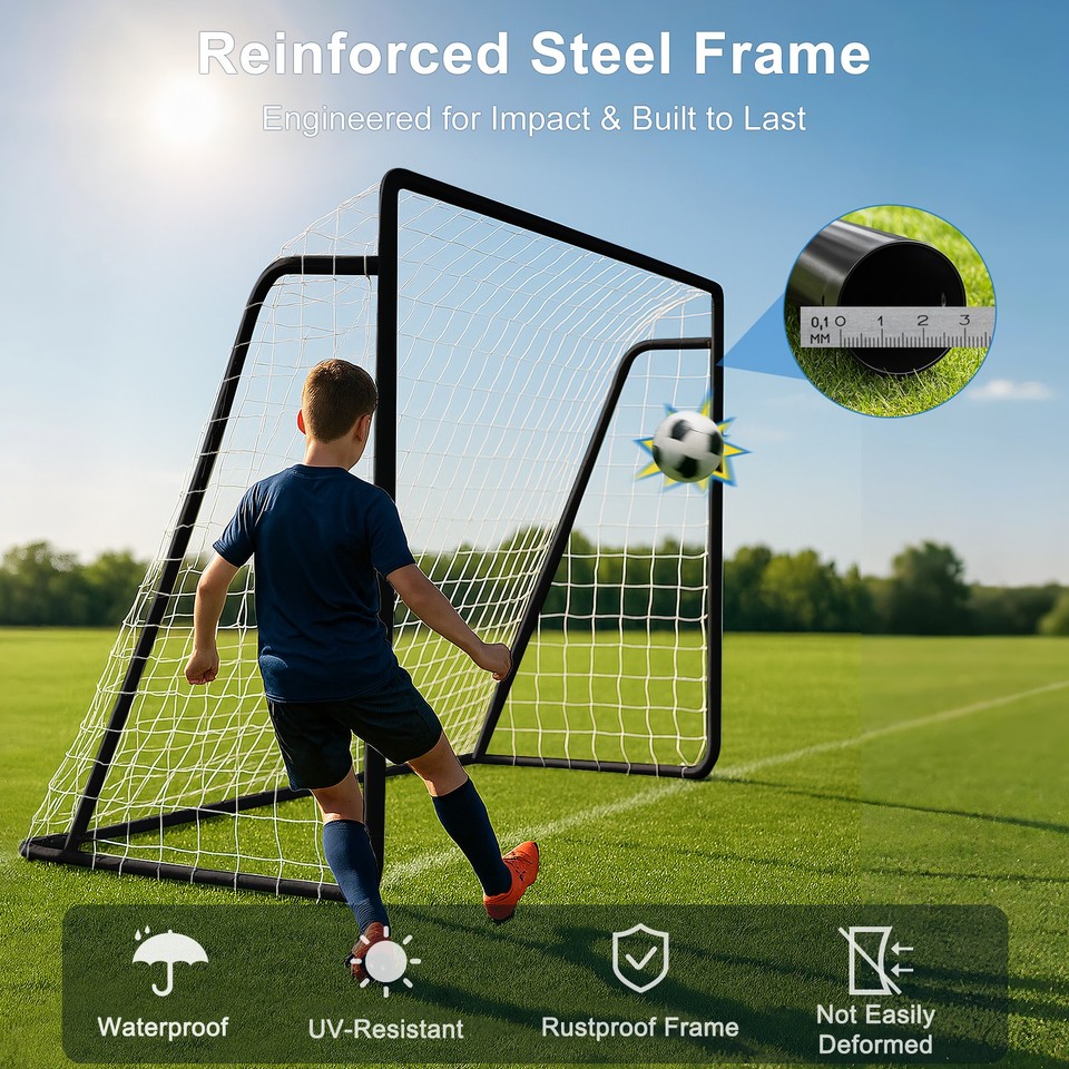 12'x6' Soccer Goal Steel Frame w/Net for Backyard Training Aid For Kids ...