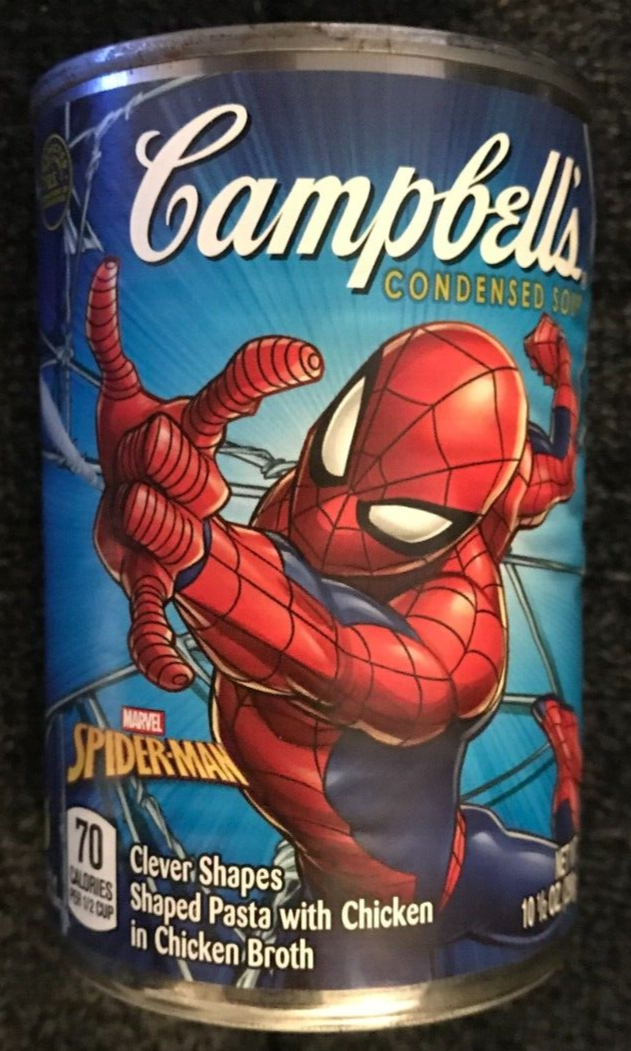 Campbell's Marvel Spider-Man Clever Shapes Soup Can #1 Unopened OOD ...