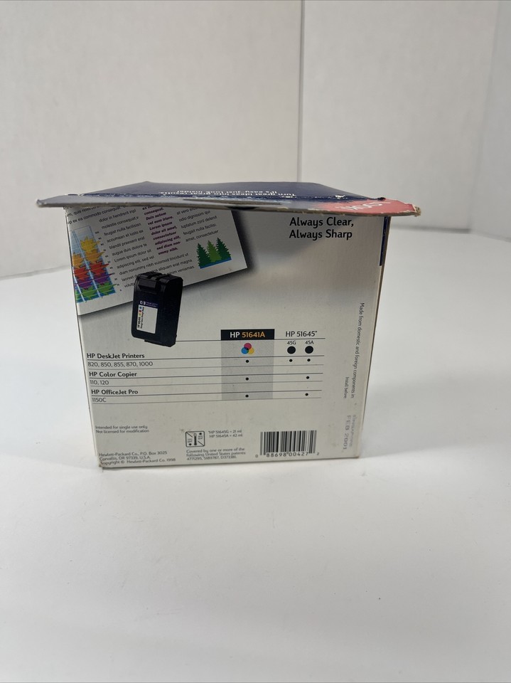 HP Ink Cartridge Tri-Color - 51641A For 820 850 855 870 1000 Expired ...