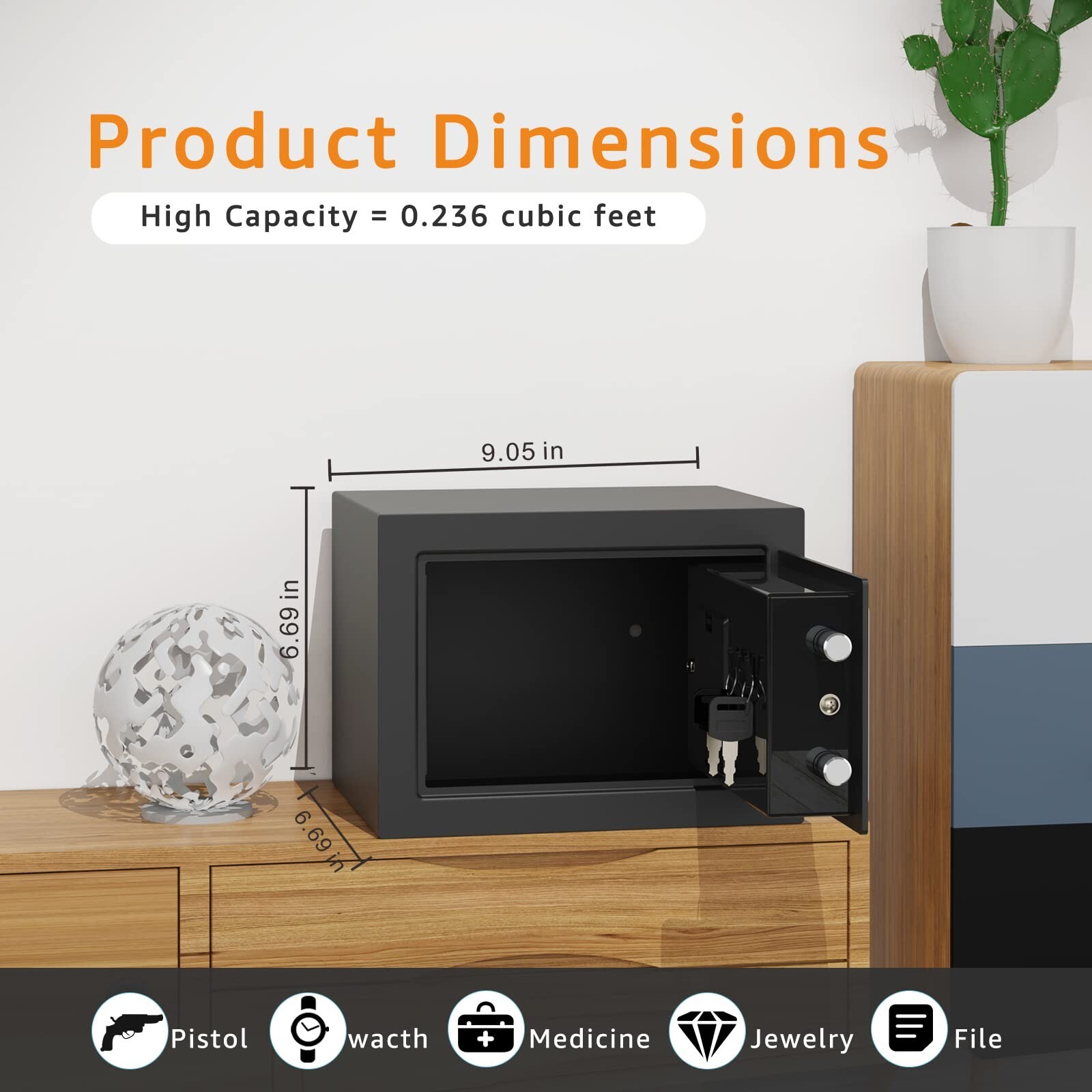 Home Safe for Money, Digital Small Money Safe for Cash and Coin ...