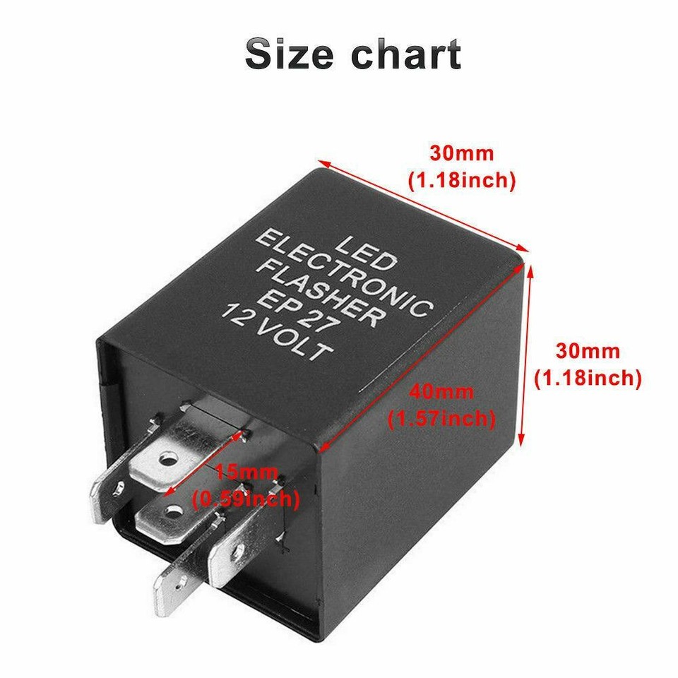 5-Pin EP27 FL27 LED Flasher Relay Decoder 12V Fix Turn Signal Hyper ...