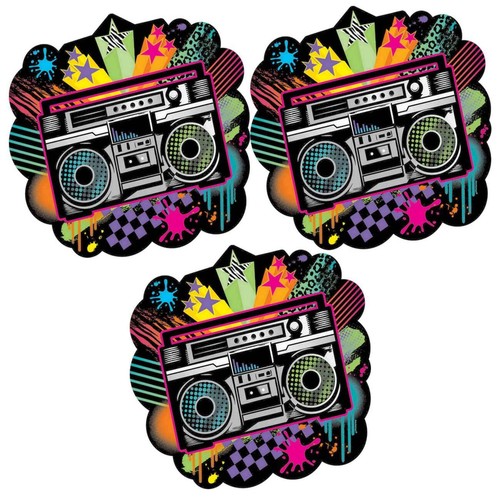 Totally 80s 10.5" Party Decoration Cutouts x 3 1980s Theme Birthday ...