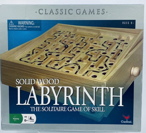 Labyrinth Solitaire Tilting Game of Skill - Solid Wood With Marble | eBay