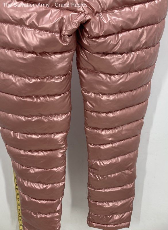 XXFG Womens Pink Long Sleeve Zip Pocket Hooded Quilted One-Piece ...