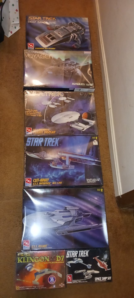 Star Trek Model Kit Lot New USS Enterprise Reliant Klingon Runabout ...