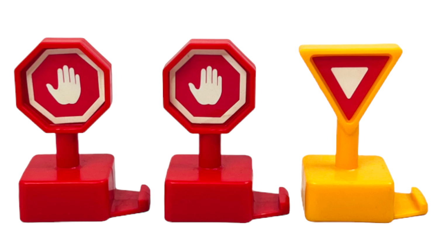 Fisher Price Geotrax Signs Lot of 3 Stop Yield Road Train Police Car ...