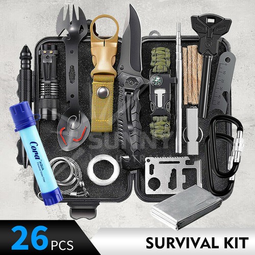 Emergency Survival Equipment Kit Outdoor Filter Tactical Hiking Camping ...
