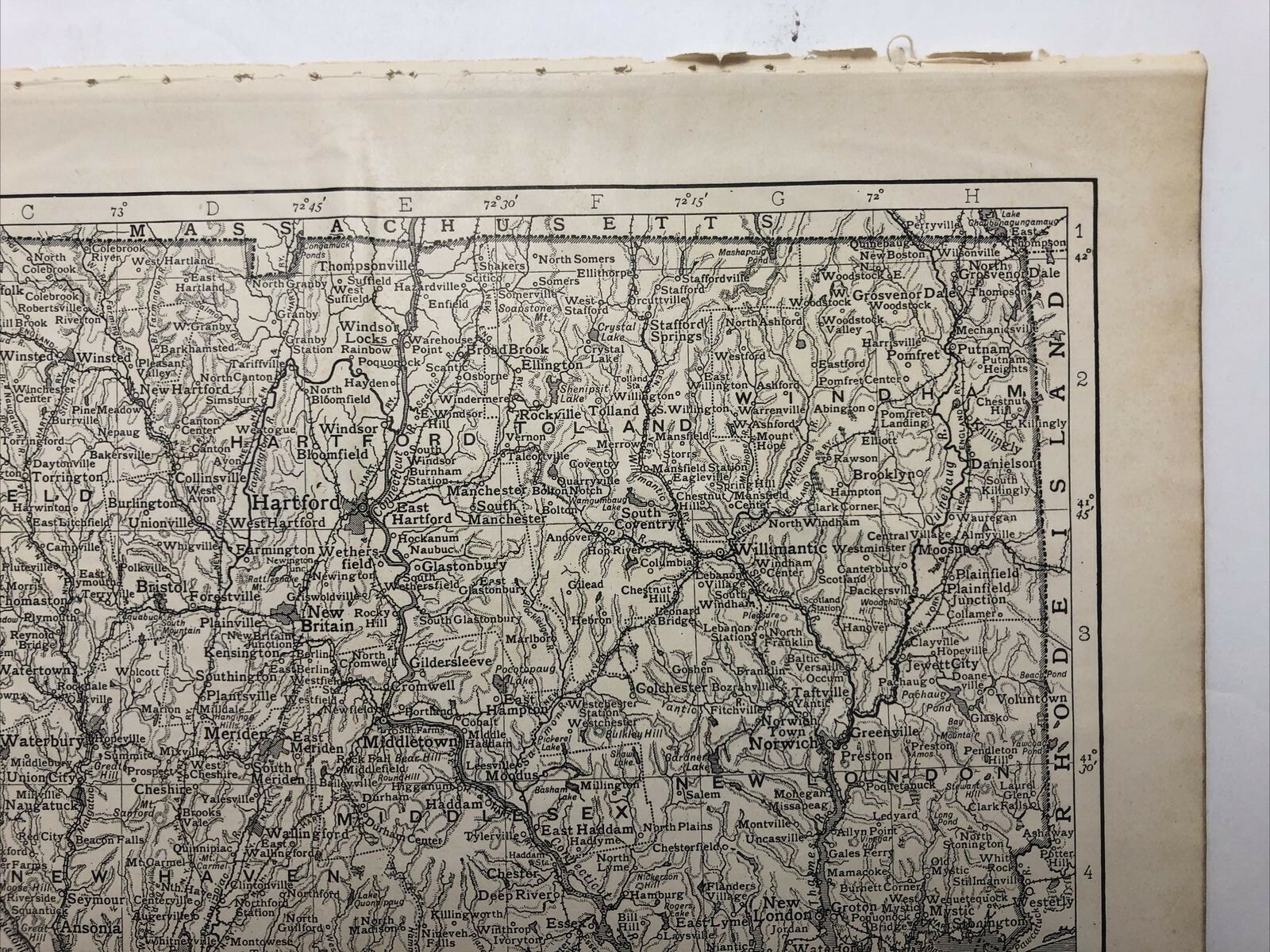 1911 Vintage CONNECTICUT Atlas Map Old Authentic Antique Encyclopedia ...