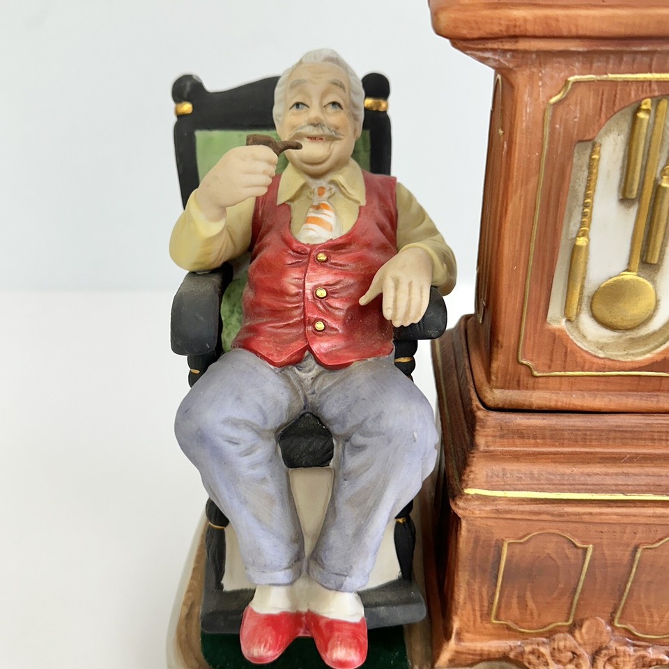 1989 Melody In Motion Grandfather’s Clock Musical Animated Porcelain ...