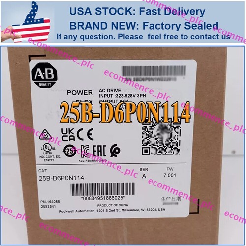 New Factory Sealed NEW PLC 25B-D6P0N114 PowerFlex 525 AC Drive ...