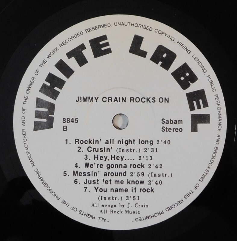 rockabilly vinyl record JIMMY CRAIN Rocks On WHITE LABEL LP nice! | eBay