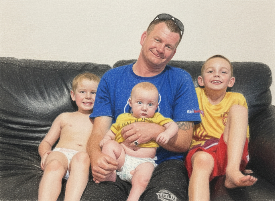 Custom Photo Drawing Portrait | Sketch Style Digital or Framed Print A3 ...