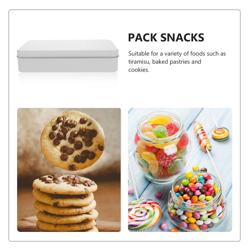Rectangular Empty Tin Box Boxes for Cookies Packaging Packing Tins with ...