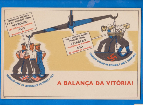 WW2 WORLD WAR II BRITISH PROPAGANDA balance of oil and steel production ...