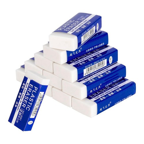 12 Pack Pencil Erasers, White Erasers for School, Art Erasers for ...