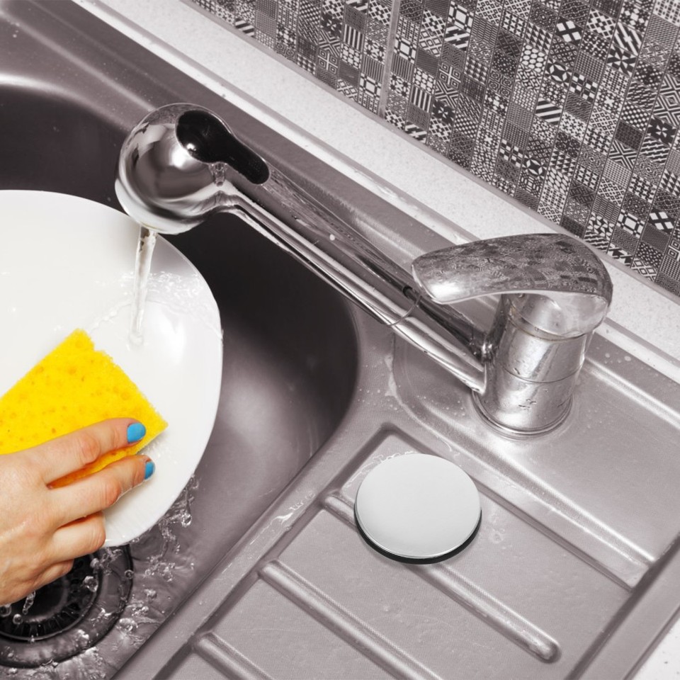 2 Pcs Kitchen Sink Faucet Hole Cover Stainless Steel Soap Dispenser ...