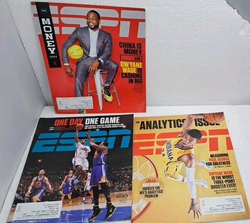 Lot of 3 ESPN Magazines 2014 NBA Covers Dwyane Wade, Paul George, Chris ...