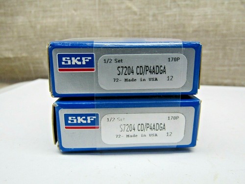 SKF Sealed 7204 CD/P4ADGA Super Precision 2 Bearing Set Matched & S/N ...