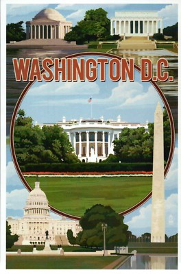 Washington D.C. Montage, The White House, Lincoln Memorial etc - Modern ...