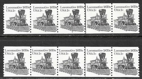 US Stamp #1897A 2c. Locomotive Coil Strip of 5 Plate #s 3,4 MNH XF | eBay