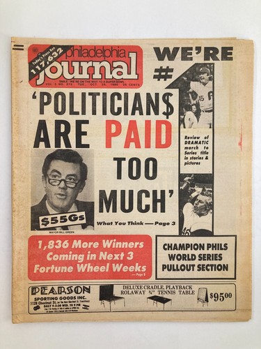 Philadelphia Journal Tabloid October 28 1980 Vol 3 #273 Mayor Bill ...