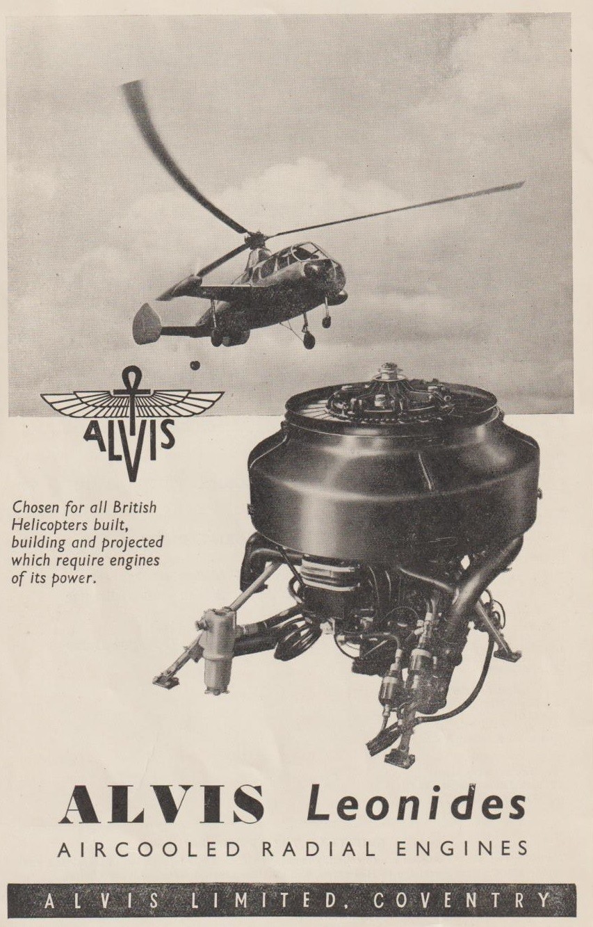 Aviation Add - Alvis Leonides Radial Engine for Helicopter Magazine Add ...