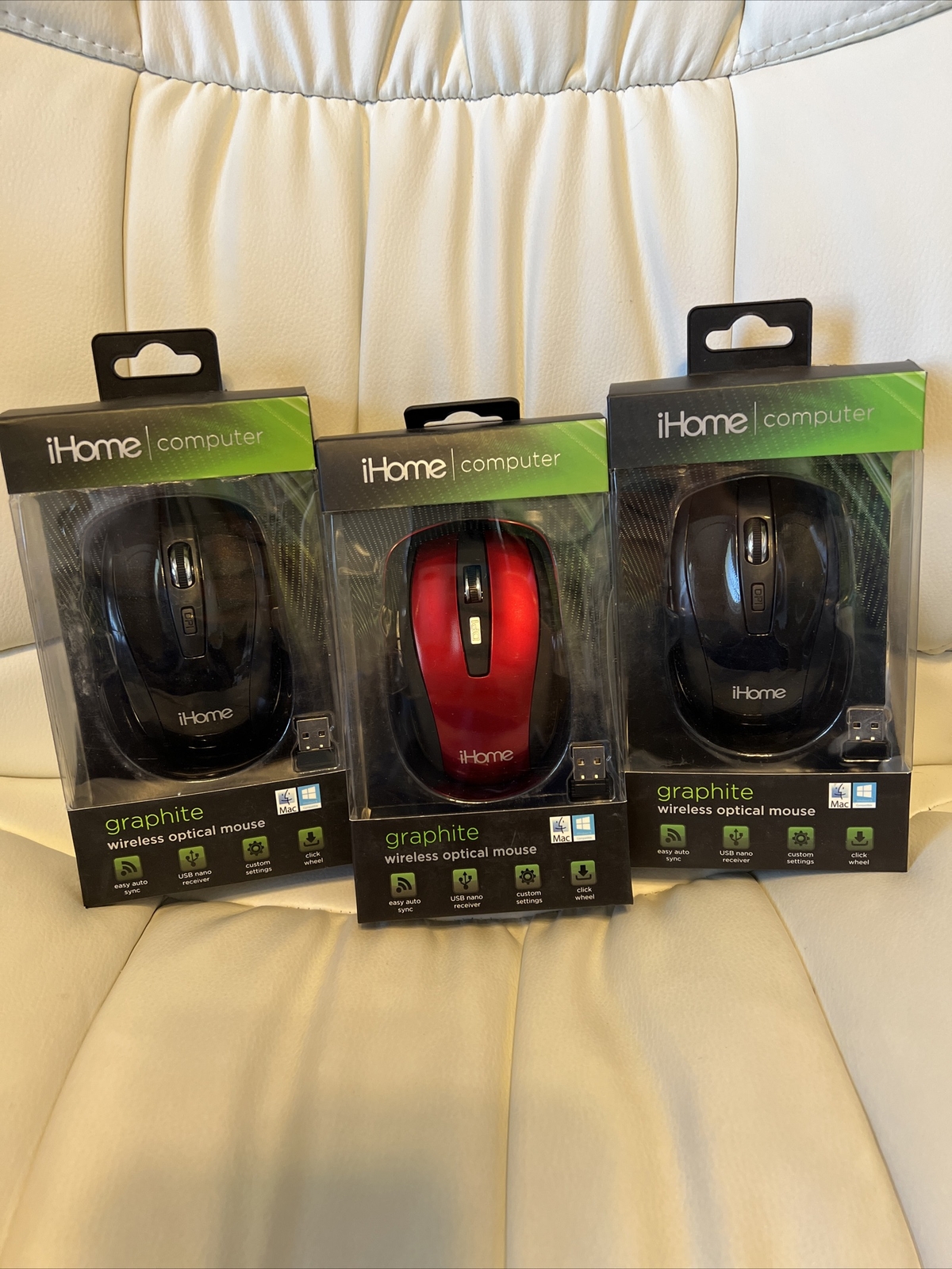 2 - iHome Computer Graphite Wireless Optical Mouse Black for sale ...