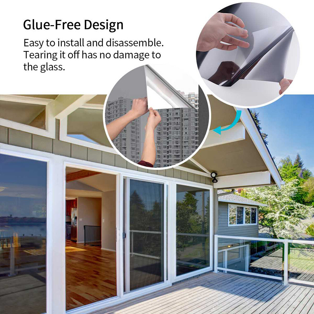One Way Mirror Window Film Reflective Home Privacy Solar Tint Foil ...