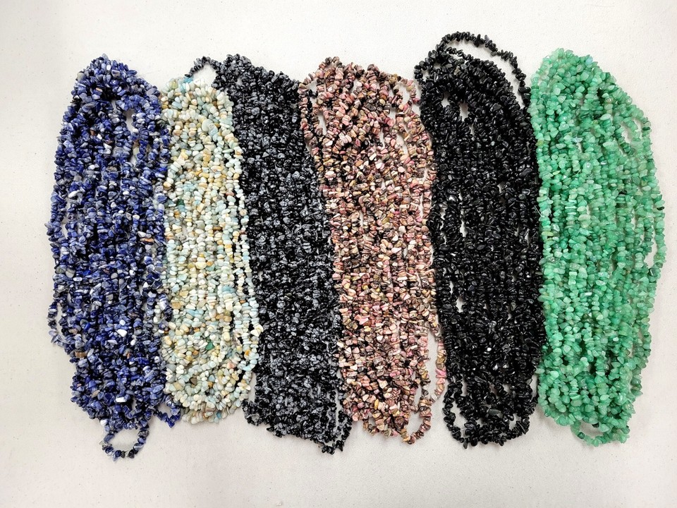 Natural Crystal Beads Drilled Stone Crystals Gemstone Chips in Strings ...