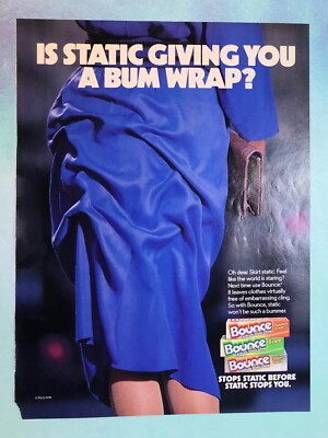 1990s mag print ad BOUNCE Fabric Softener "Static Cling Giving you a ...