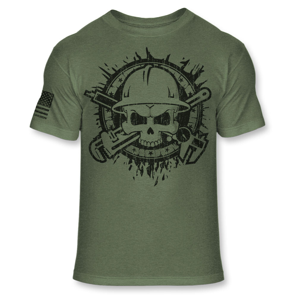 Millwright T Shirt - Precision Craftsmen Skull USA Flag Soft Blend ...