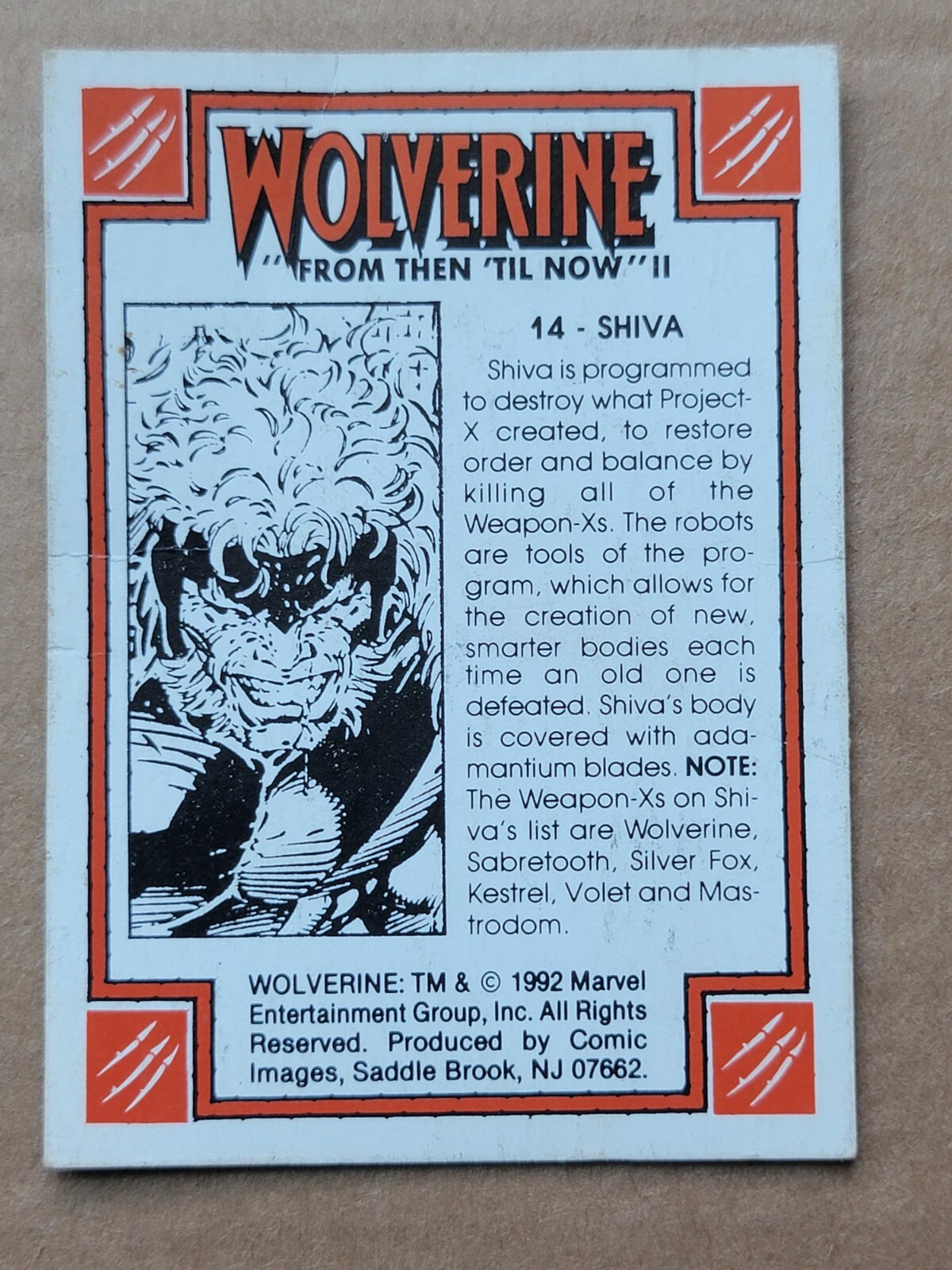 Wolverine 1992 From Then Til Now II Marvel Comics Card | eBay