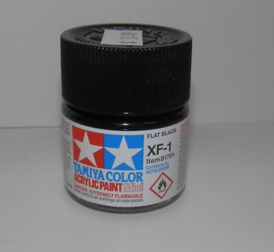 Tamiya Color Acrylic Paint Mini Flat Black #XF-1 (10ml) NEW | eBay