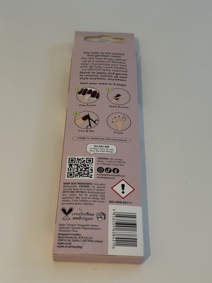 Mylee Gel Nail Wraps Diva Gloss Finish 20 Gel Nail Stickers Brand New ...