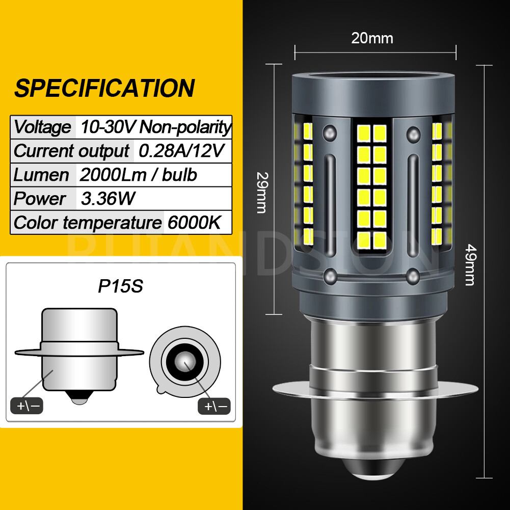 1PC 10-30V P15S-25-1 1151 2016 84 LED Headlight Bulb Scooter ATV UTV ...