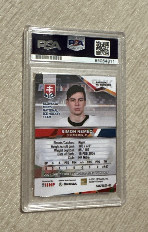 Simon Nemec Signed 2021 IIHF RC Card Canadiens Autograph PSA DNA | eBay
