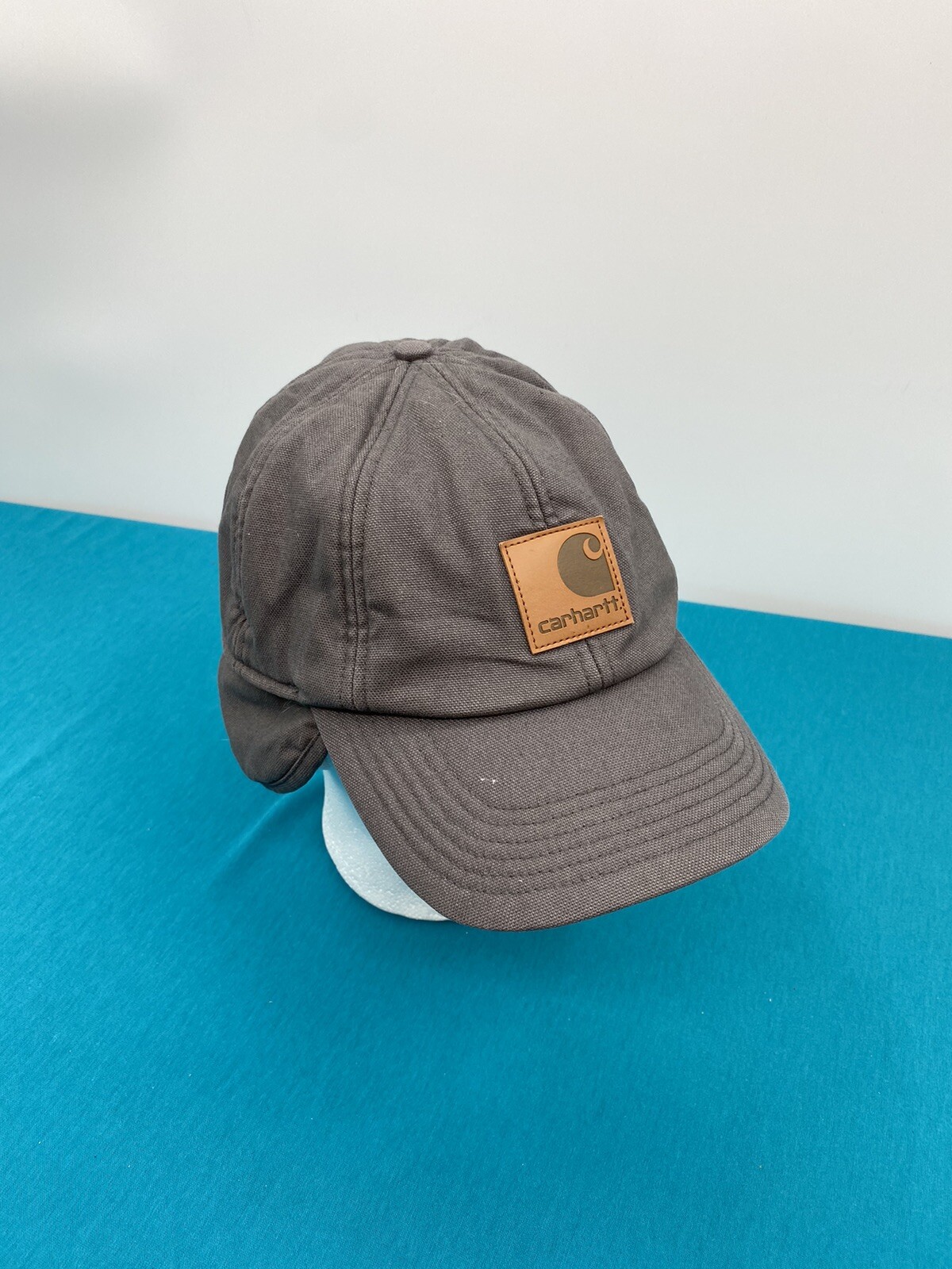 VTG Carhartt Made USA Adult M/L Earflap Insulated Work Hat Cap Gray ...