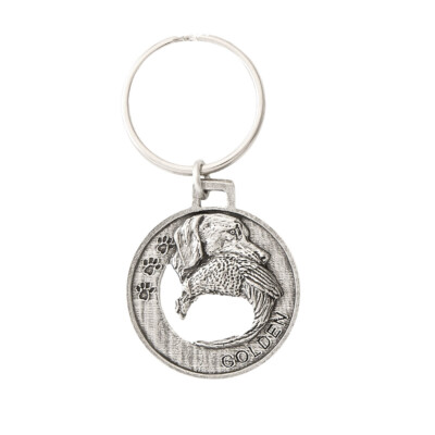 Creative Pewter Designs Golden Retriever & Mallard KeyChain, Key Fob ...